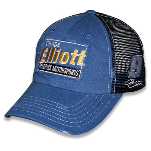 Checkered Flag Sports Chase Elliott 2025 Vintage Patch Hat Blue/Black – HappyHourRacing
