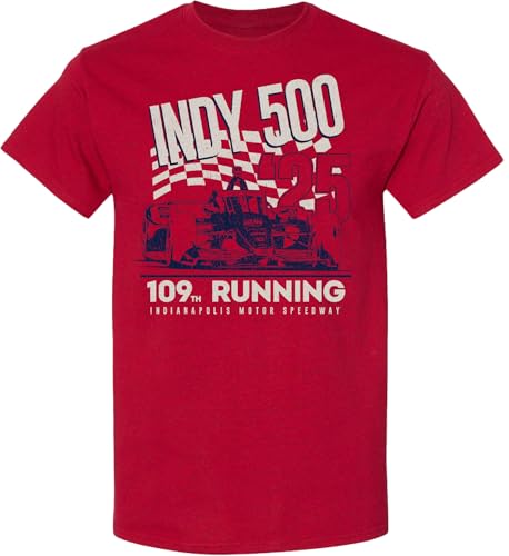 109th Indianapolis IndyCar 2025 Adult 500 Race 5.25.2025 Red Graphic L ...