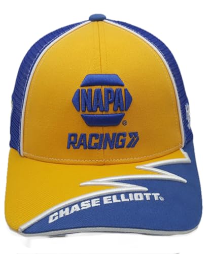 Chase Elliott #9 NASCAR 2025 NAPA Element Sponsor Mesh Snapback Yellow ...
