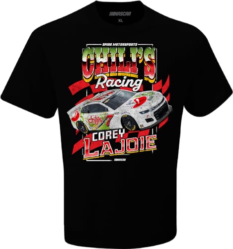 Corey Lajoie #7 NASCAR 2024 Chili's Racing Draft 2 Sided Black T-Shirt ...